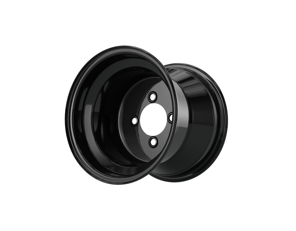 10" Matte Black Steel Wheel (3:5 Offset) – GolfCartGurus