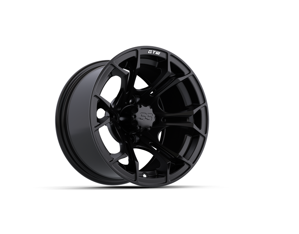 12" GTW Spyder Matte Black Wheel – GolfCartGurus