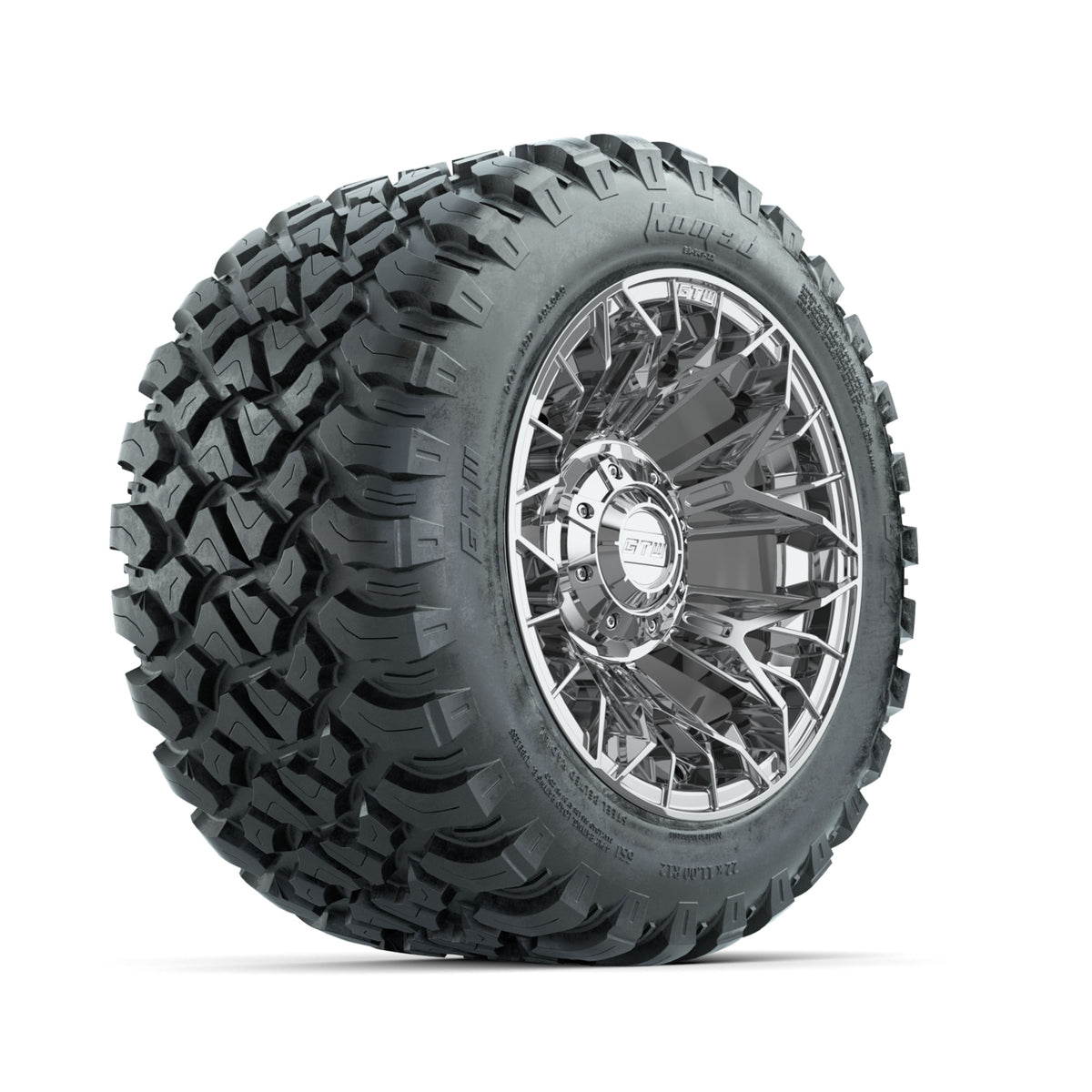 Set of (4) 12 in GTW® Stellar Chrome Wheels with 22x11-R12 Nomad All-T ...