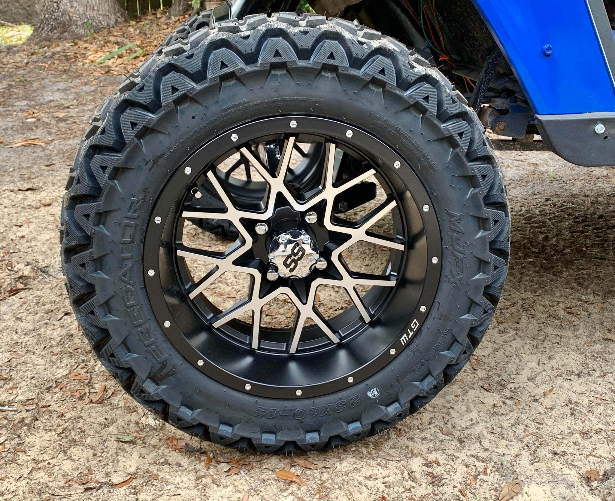 14 inch Vortex 2 w/ 23 10 14 Predator All Terrain Tires – GolfCartGurus